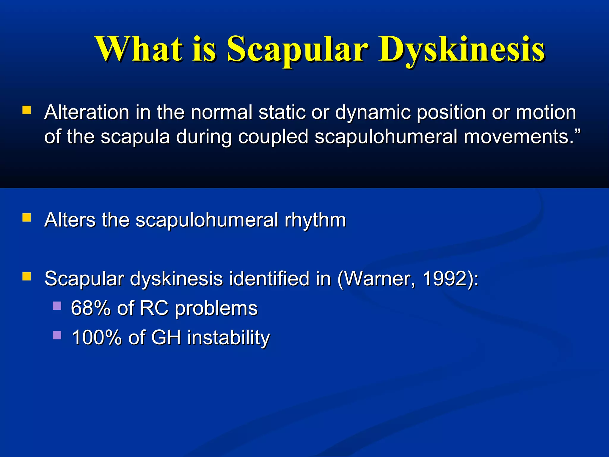 Rotatory cuff syndrome & Scapular Dyskinesia | PPT