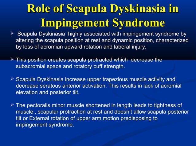 Rotatory cuff syndrome & Scapular Dyskinesia | PPT