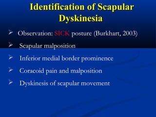 Rotatory cuff syndrome & Scapular Dyskinesia | PPT