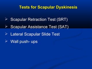 Rotatory cuff syndrome & Scapular Dyskinesia | PPT