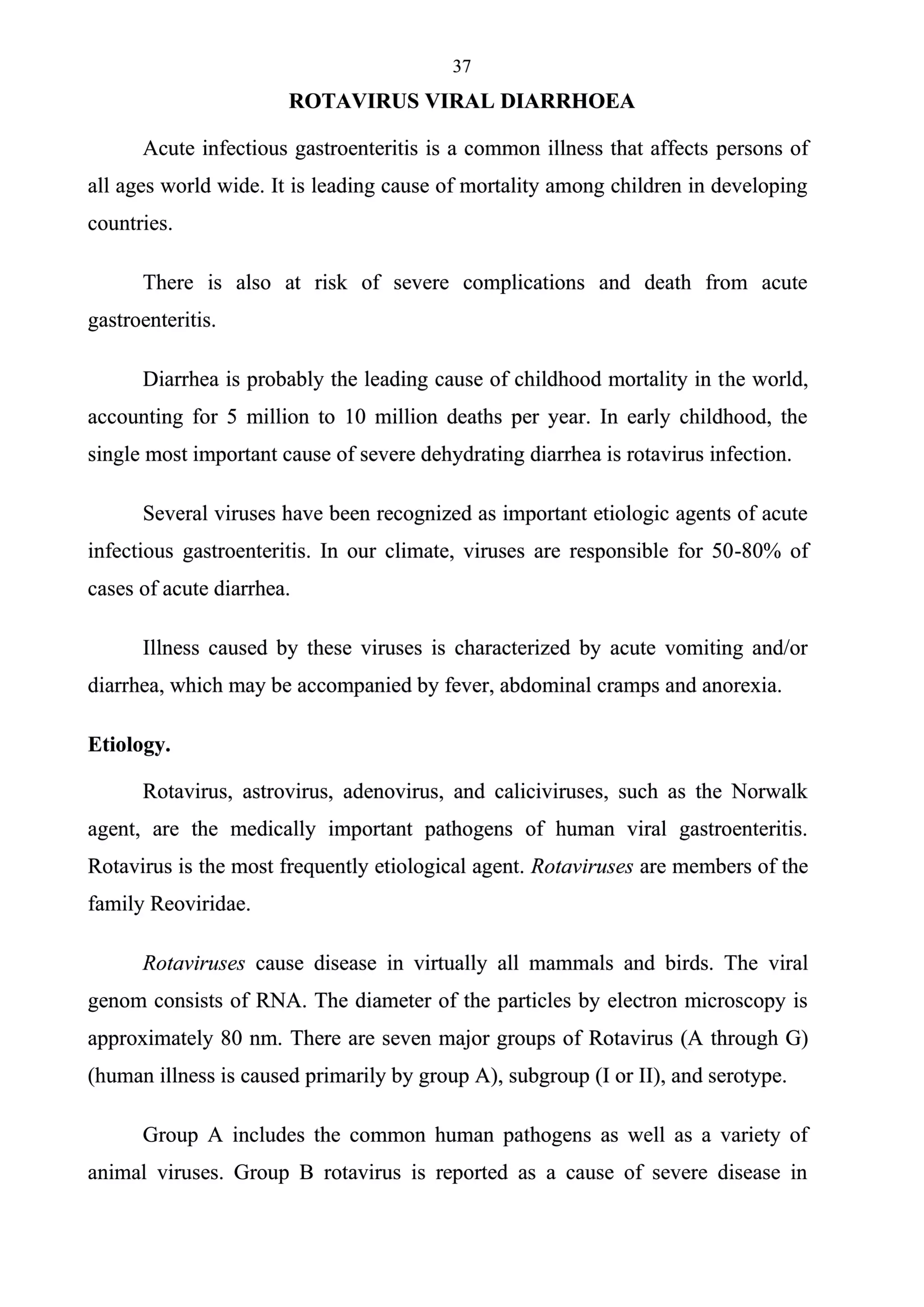 Rota virus diarrhoea I.S.M CENTRAL CAMPUS | PDF