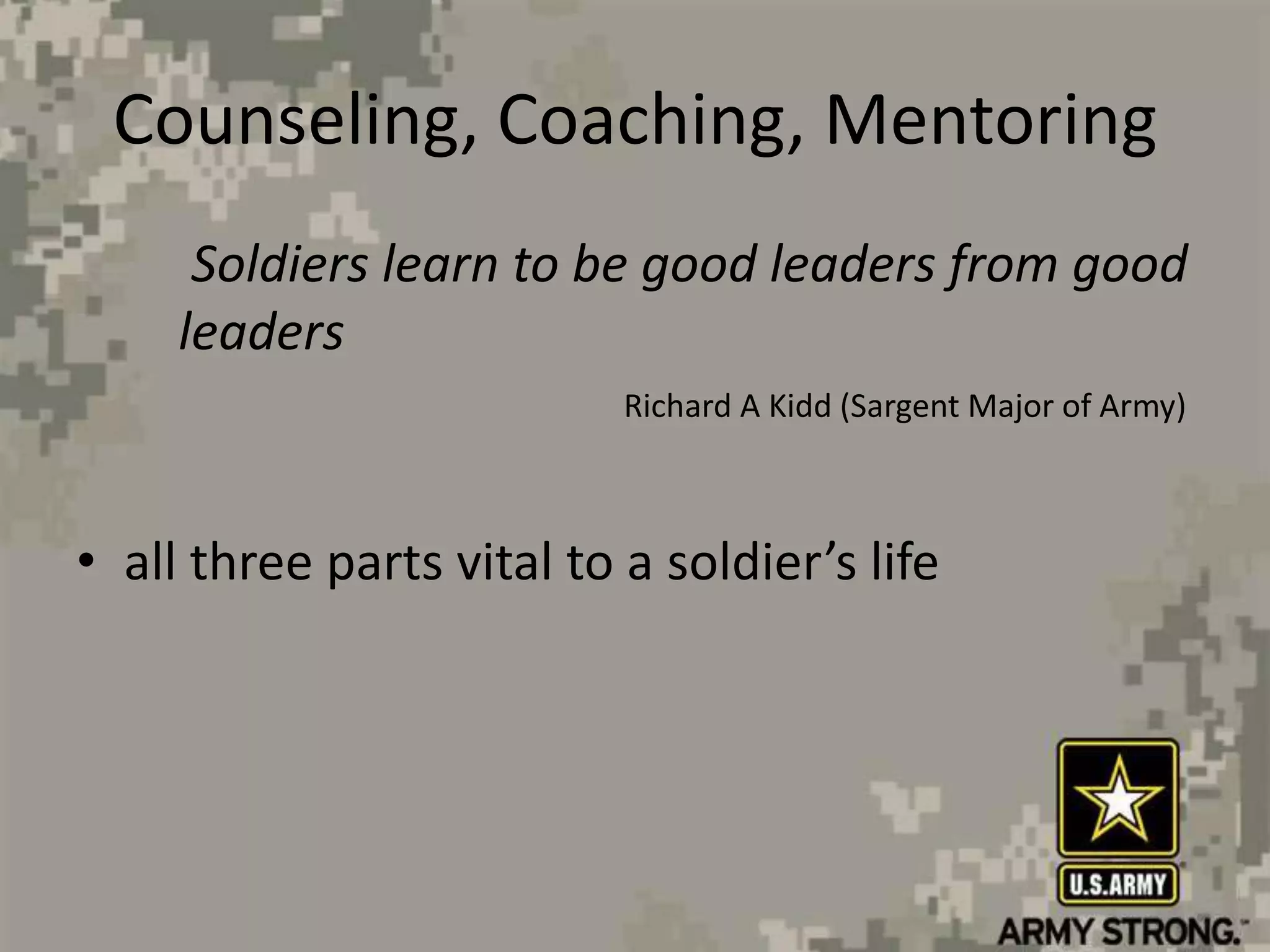 Army leadership and developing others | PPT