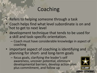 Army leadership and developing others | PPTX