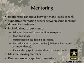 Army leadership and developing others | PPTX