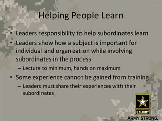 Army leadership and developing others | PPTX