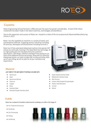 Rotec engineering capacity list | PDF