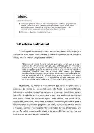 INTRODUÇÃO À PRODUÇÃO DE ROTEIRO | PDF