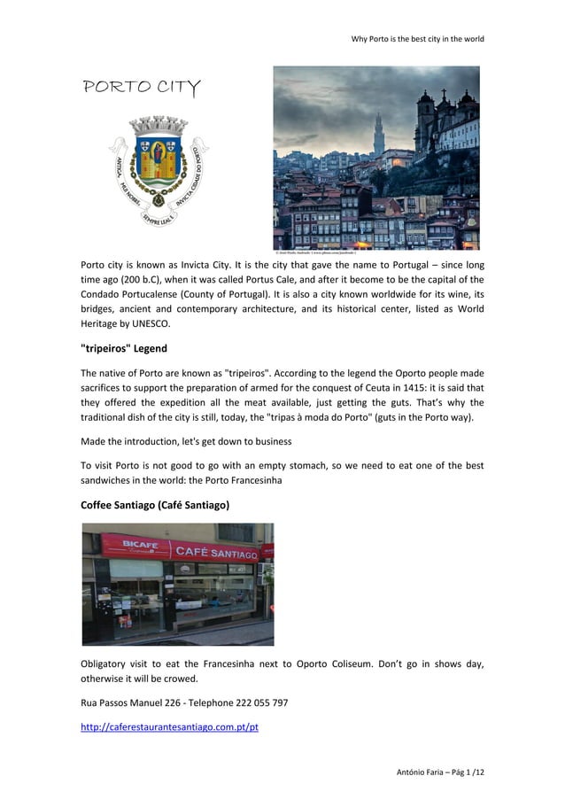 OPORTO CITY by Faria | PDF
