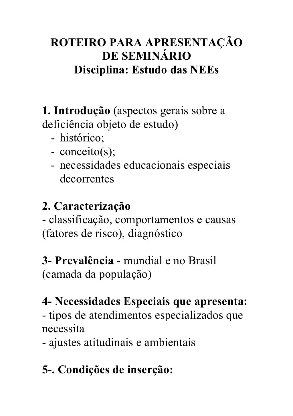 Exemplo De Seminario Pronto - BRAINCP