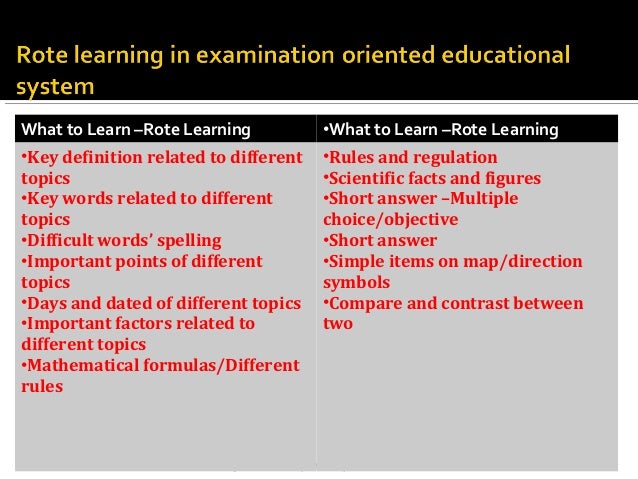 Rote learning importance and benefits