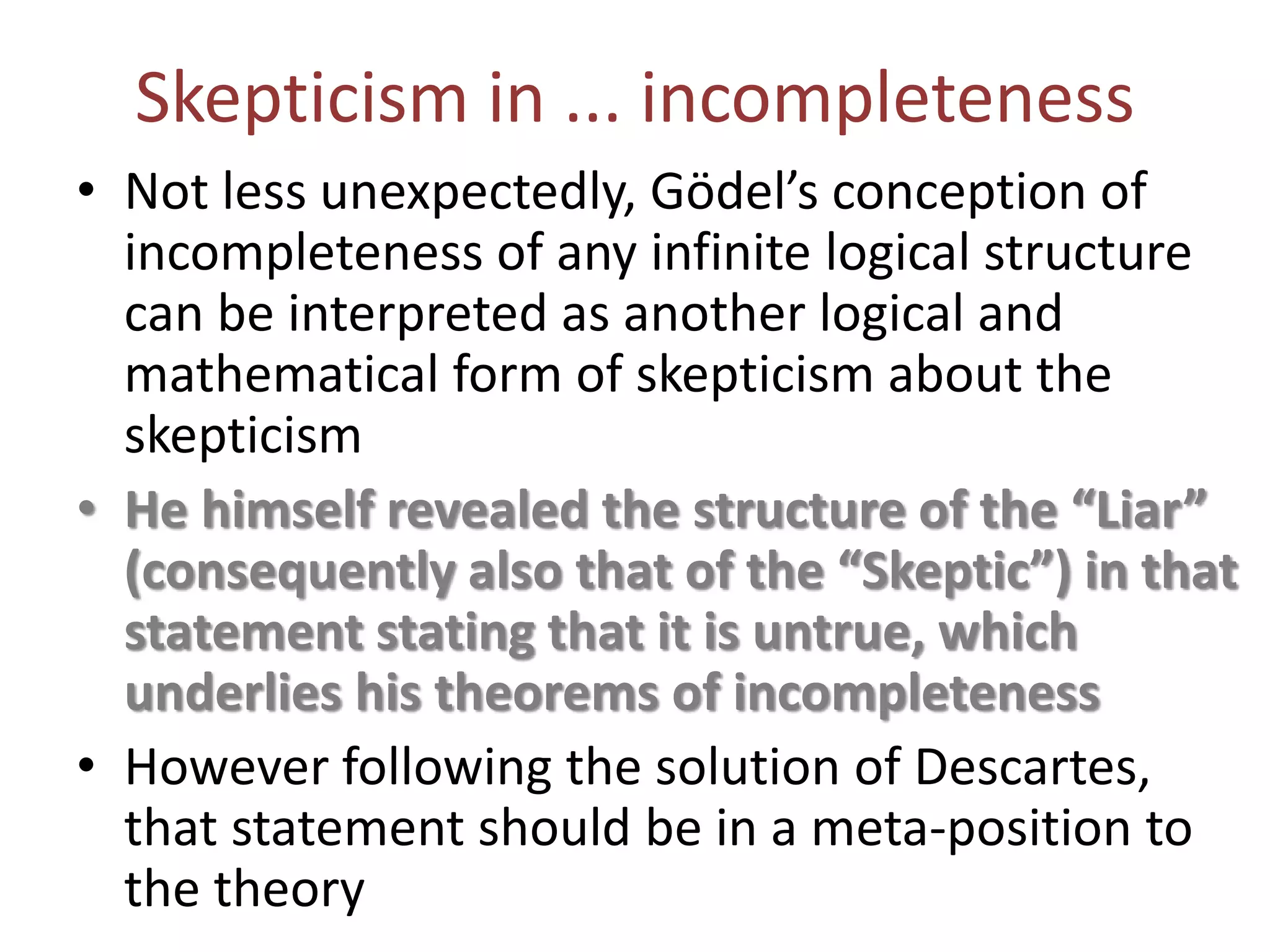 Skepticism about the Skepticim | PPTX