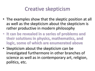 Skepticism about the Skepticim | PPTX