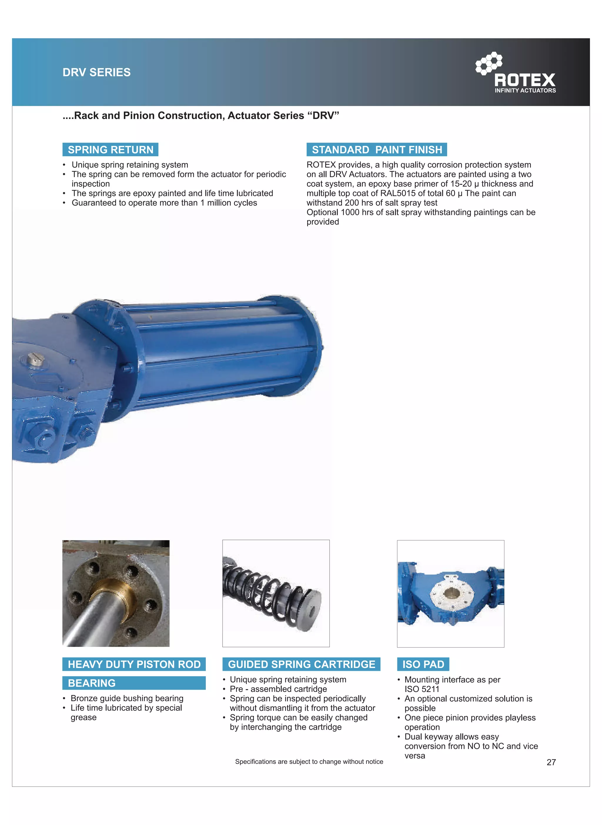ROTEX Controls Pneumatic Actuator Catalog Models DRC, DRS, and DRV | PDF