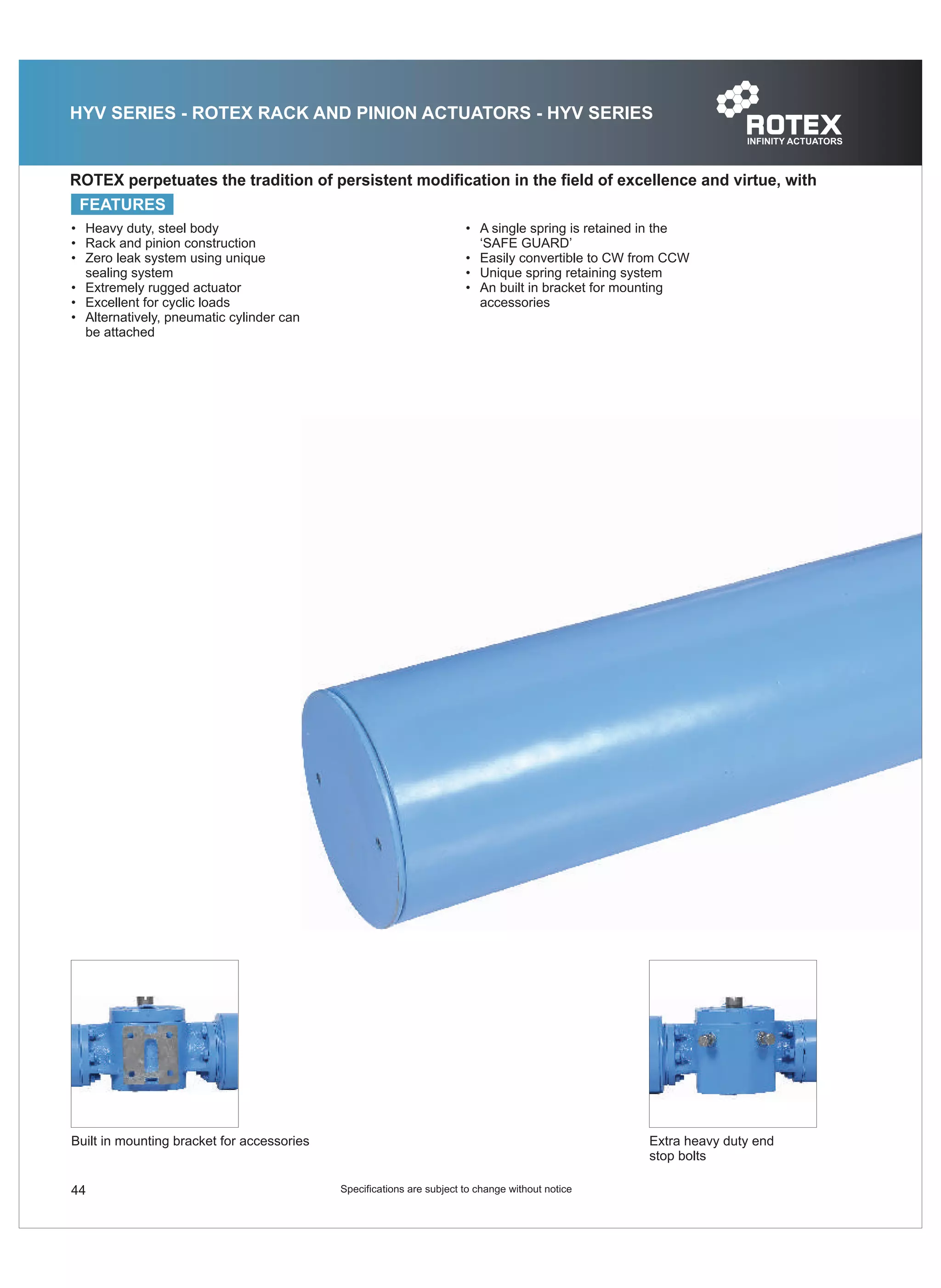 ROTEX Controls Pneumatic Actuator Catalog Models DRC, DRS, and DRV | PDF