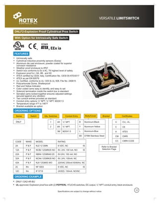 ROTEX Controls Industrial NEMA 4 and NEMA 7 Limit Switch Catalog | PDF ...