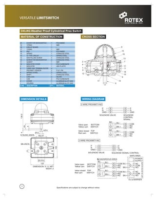 ROTEX Controls Industrial NEMA 4 and NEMA 7 Limit Switch Catalog | PDF ...
