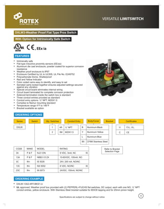 ROTEX Controls Industrial NEMA 4 and NEMA 7 Limit Switch Catalog | PDF ...