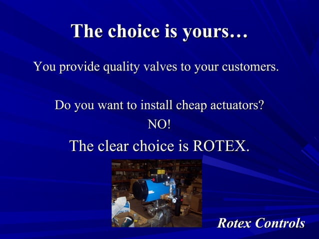ROTEX Controls USA - Rack & Pinion and Scotch Yoke Actuators | PPT