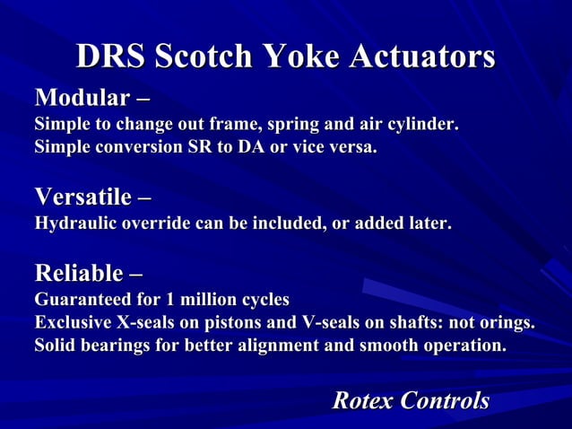 ROTEX Controls USA - Rack & Pinion and Scotch Yoke Actuators | PPT