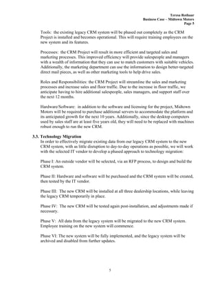 Fictional Business Case for Car Dealership CRM | DOC | Sales | Business