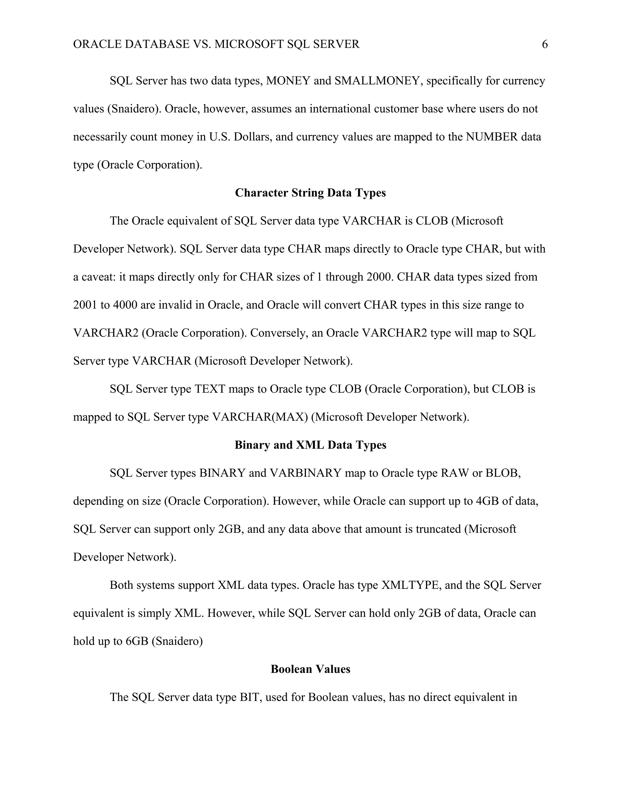 Oracle vs. MS SQL Server | DOC