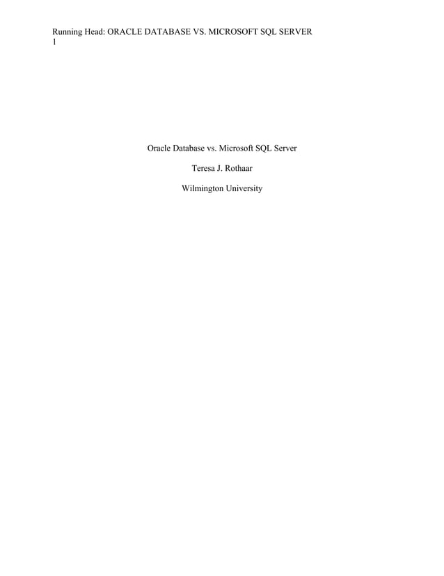 Oracle vs. MS SQL Server | DOC