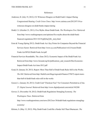 The Dodd-Frank Act | DOC