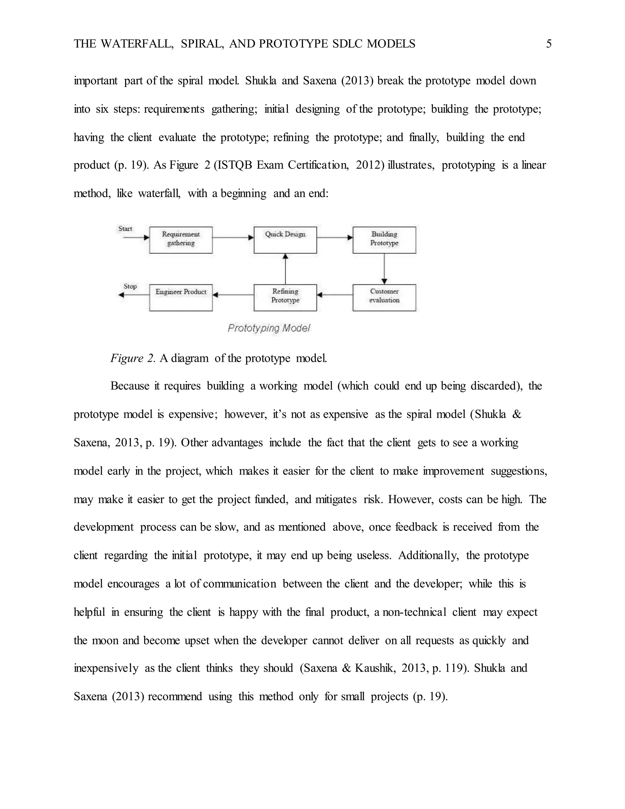 Comparison of the Waterfall, Spiral, and Prototype SDLC Models | DOCX