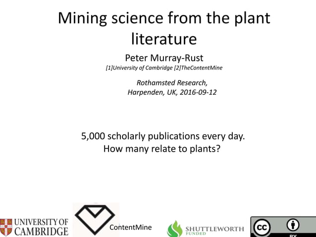 High throughput mining of the plant-science literature | PPT