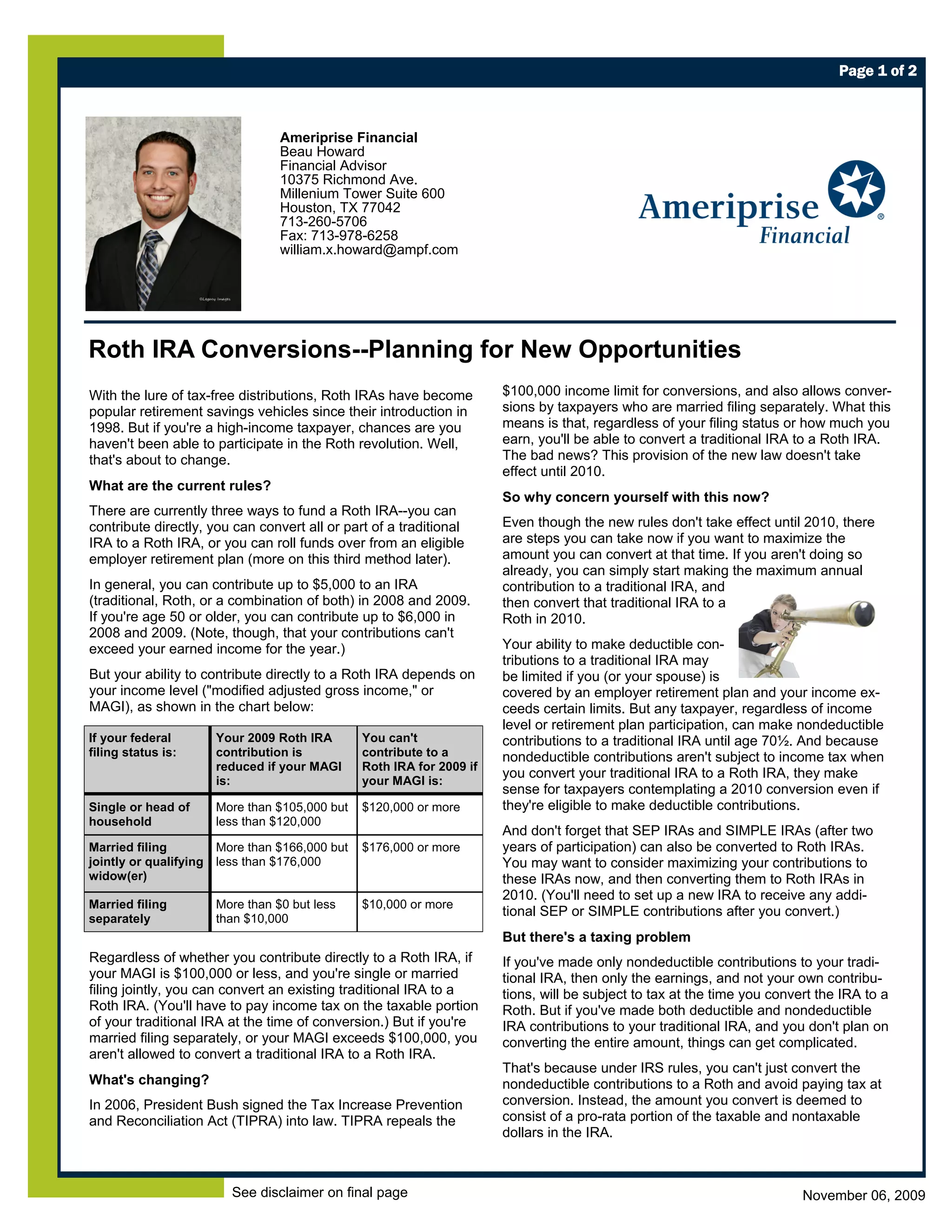 Roth Ira Conversions | PDF