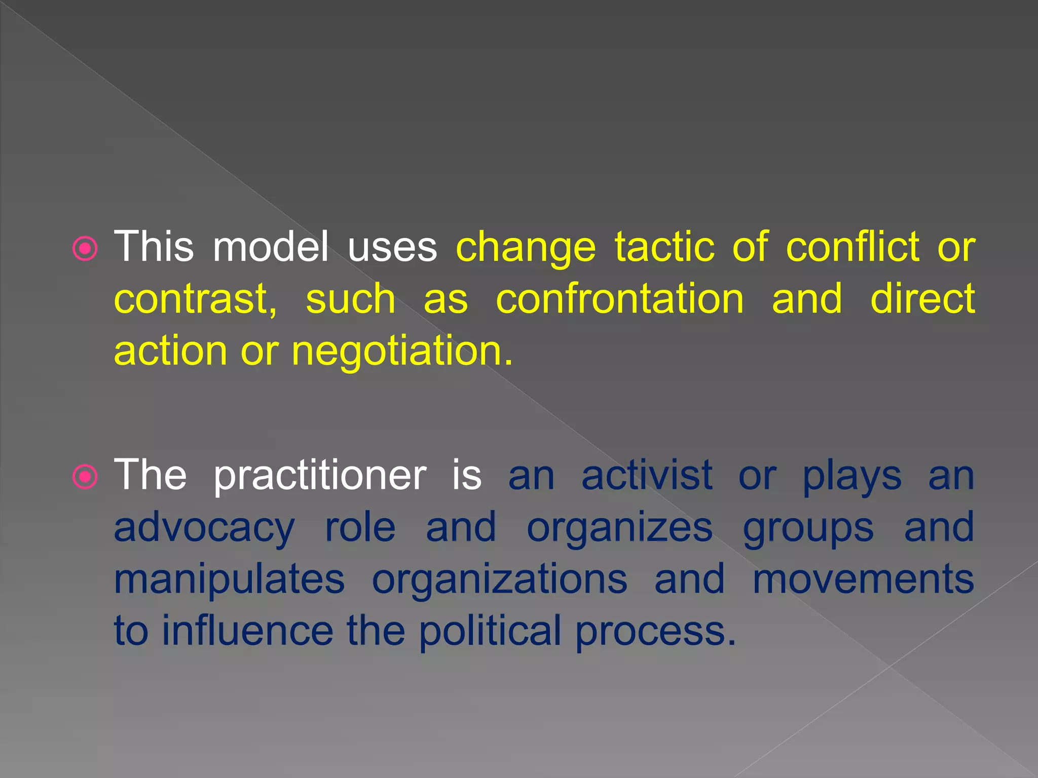 Rothman’s three models of Community Organisation | PPTX