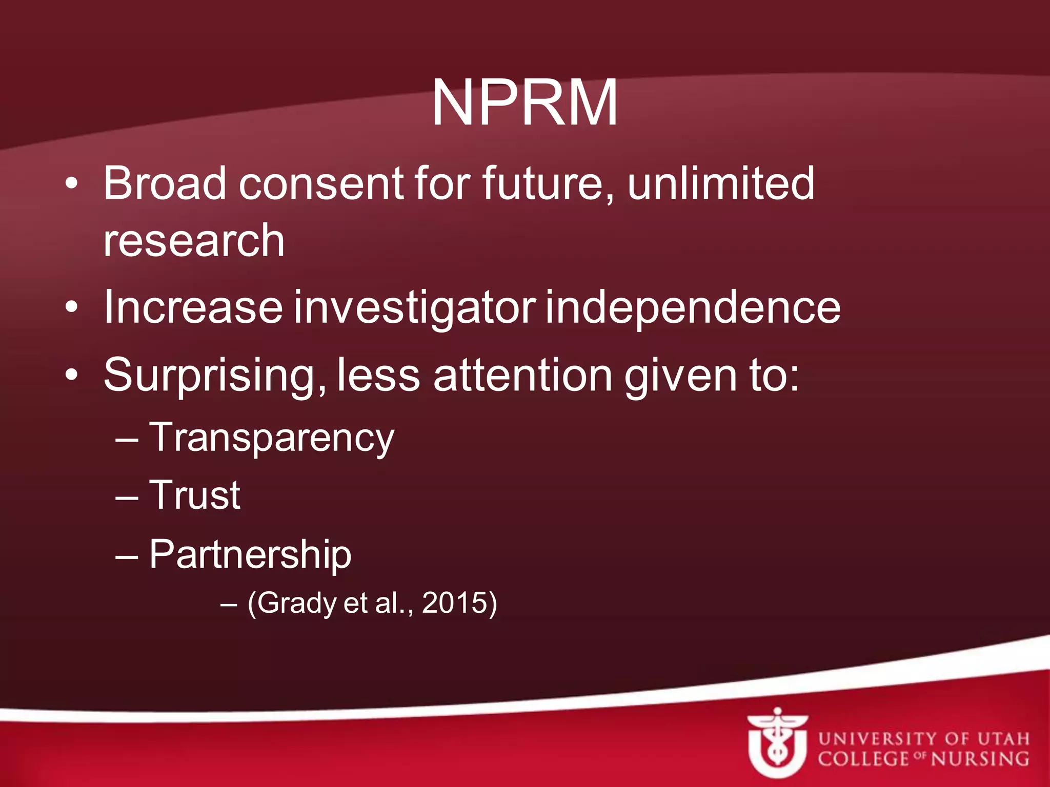 Erin Rothwell, "Investigator’s Role for Innovative Consent Methods with ...