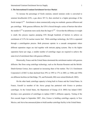 Rothwell Braun THE COST STRUCTURE OF INTERNATIONAL URANIUM ENRICHMENT ...
