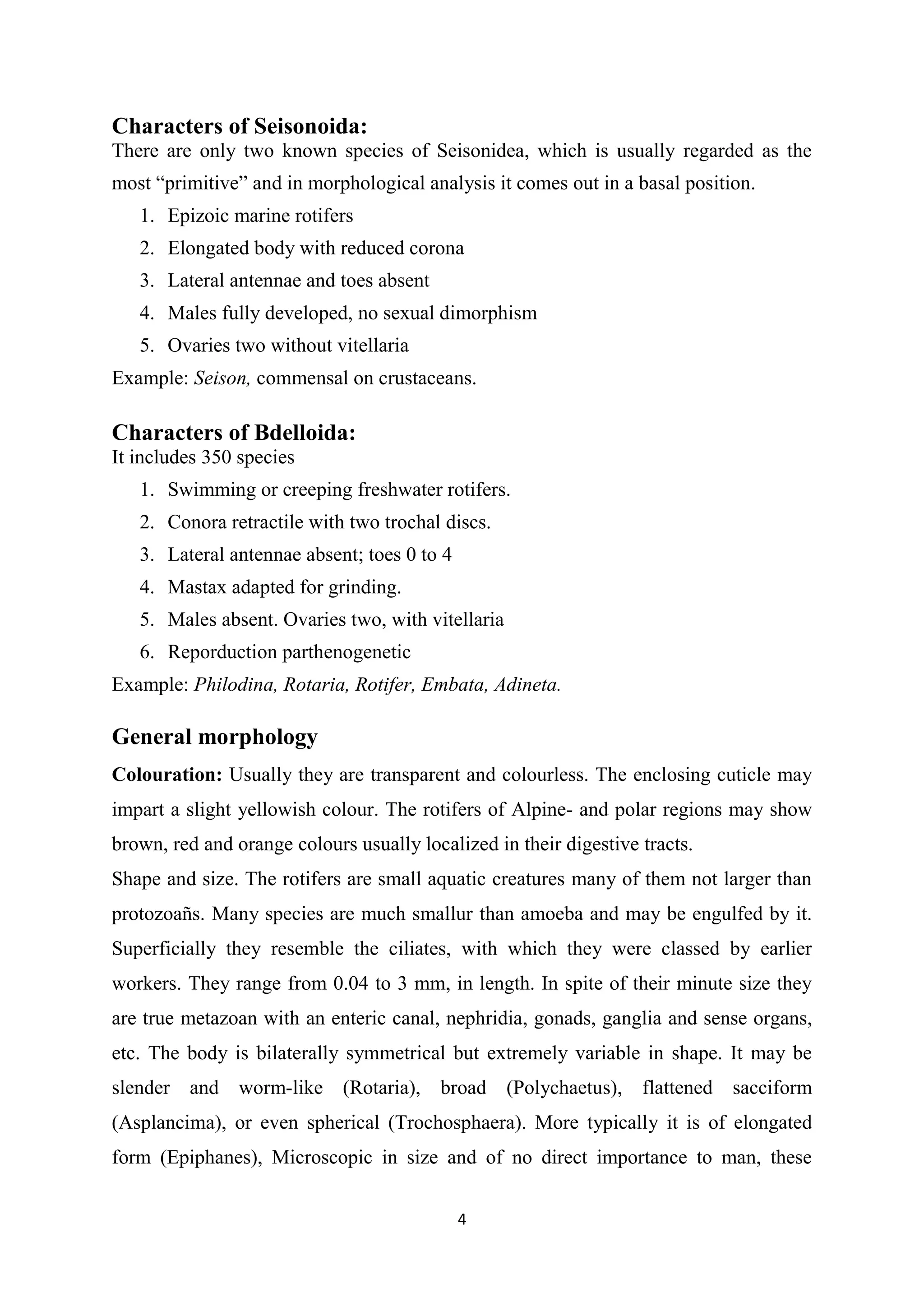 Clear Concept phylum Rotifera | PDF