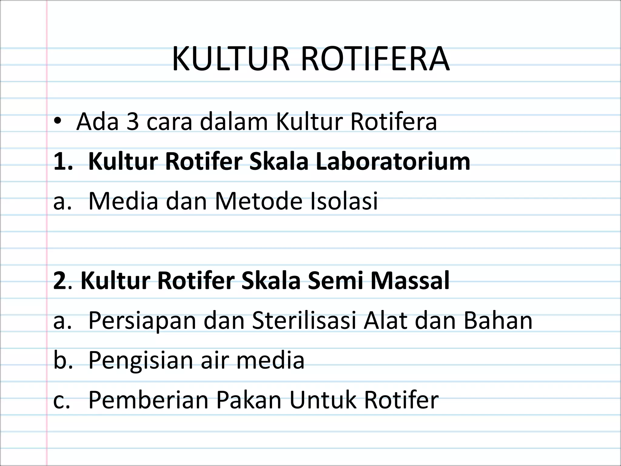 Rotifera di perairan payau dan laut | PPTX