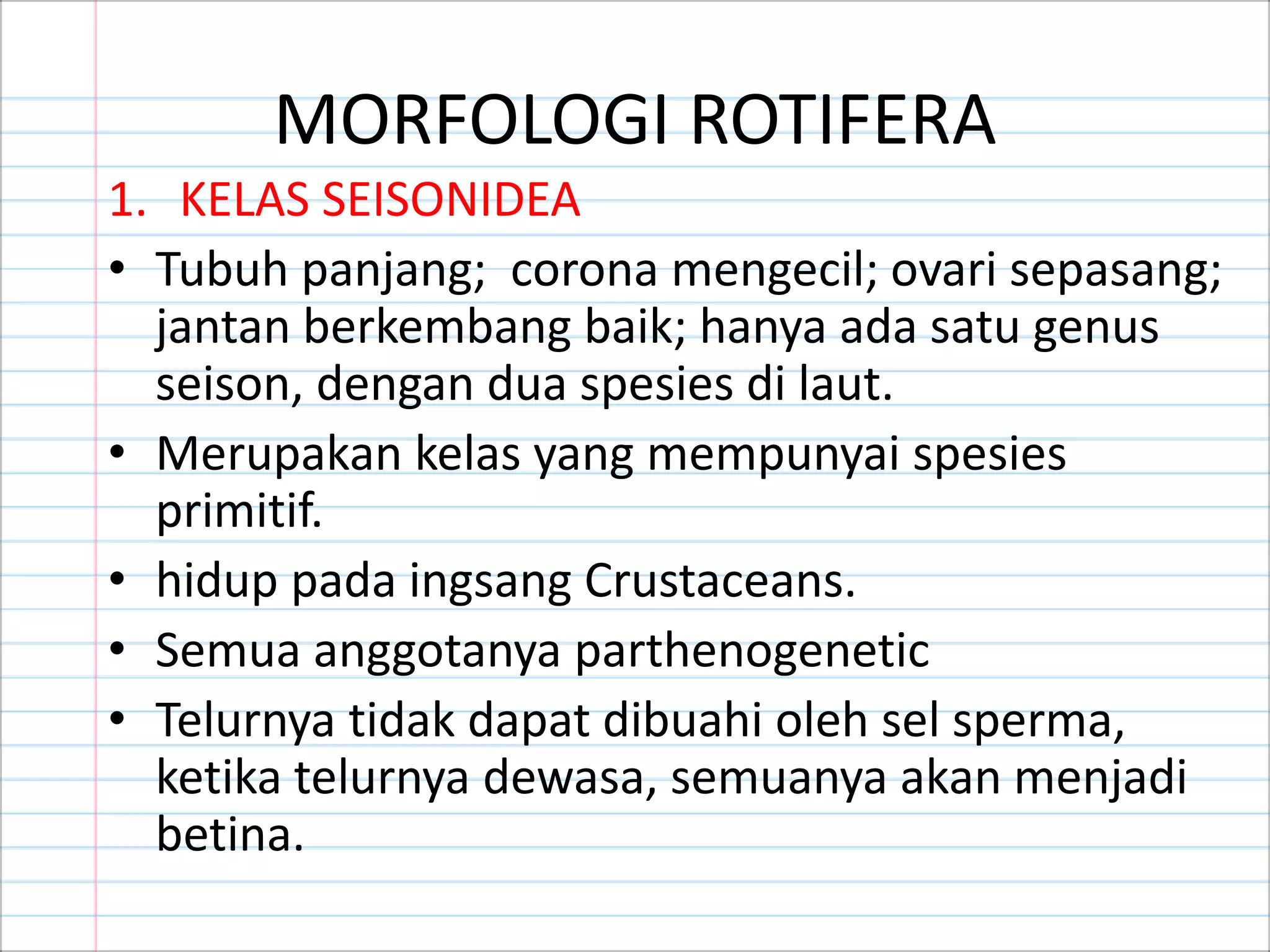 Rotifera di perairan payau dan laut | PPTX