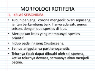 Rotifera di perairan payau dan laut | PPTX