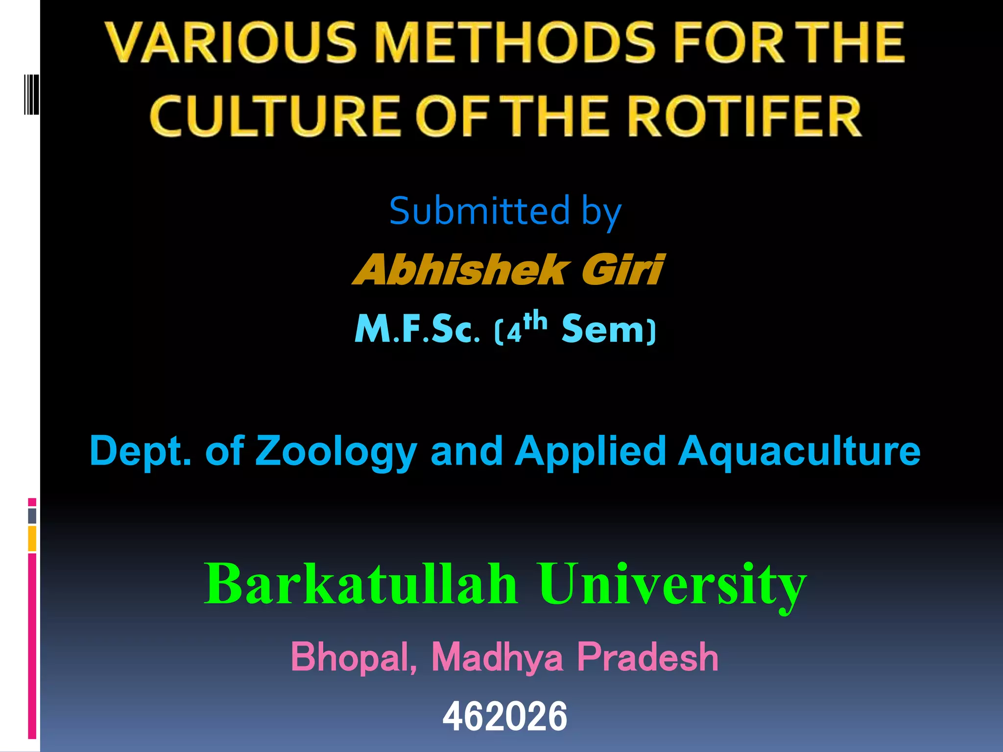 Rotifer culture | PPTX