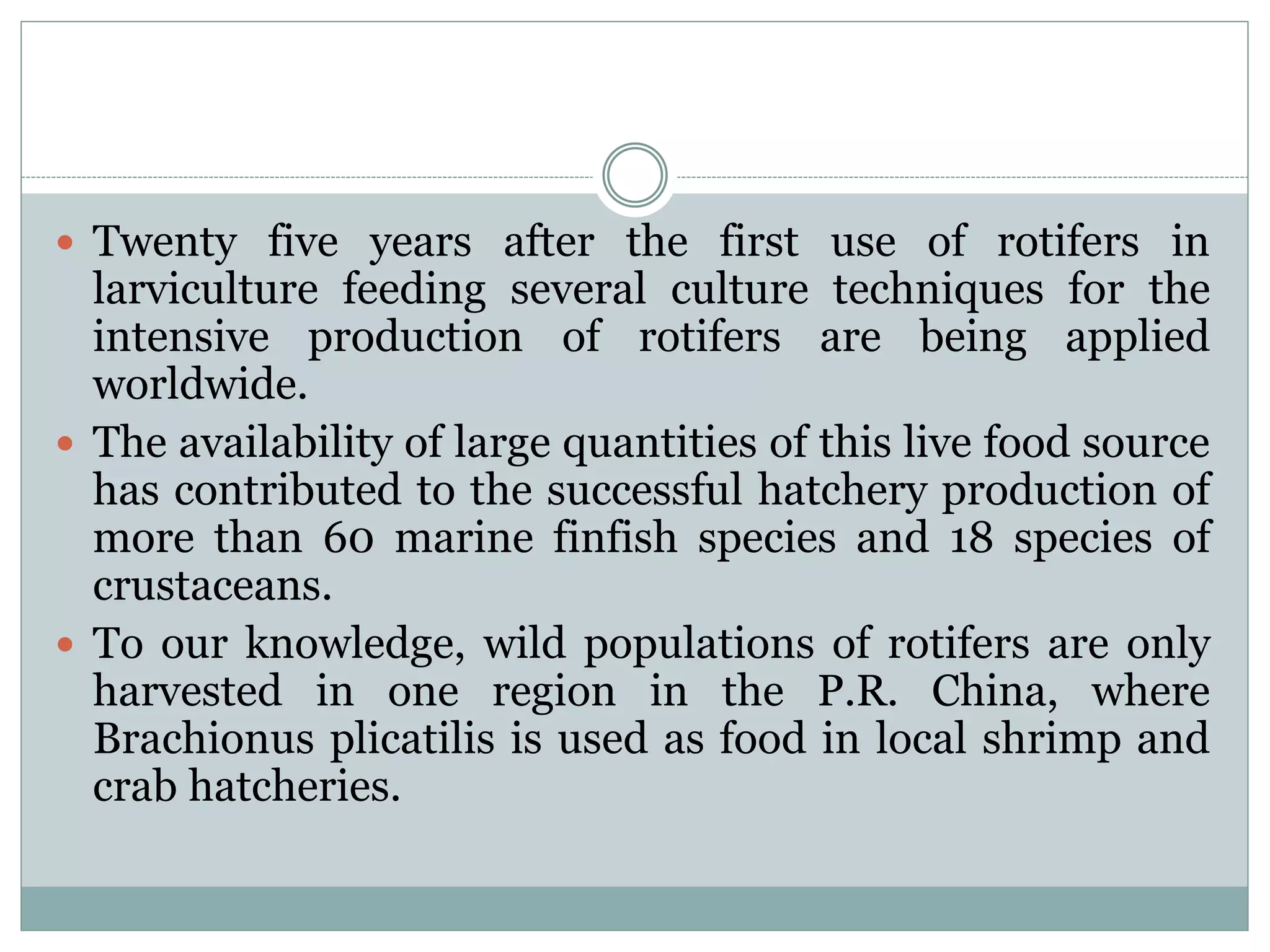 Culture Of Rotifers | PPTX
