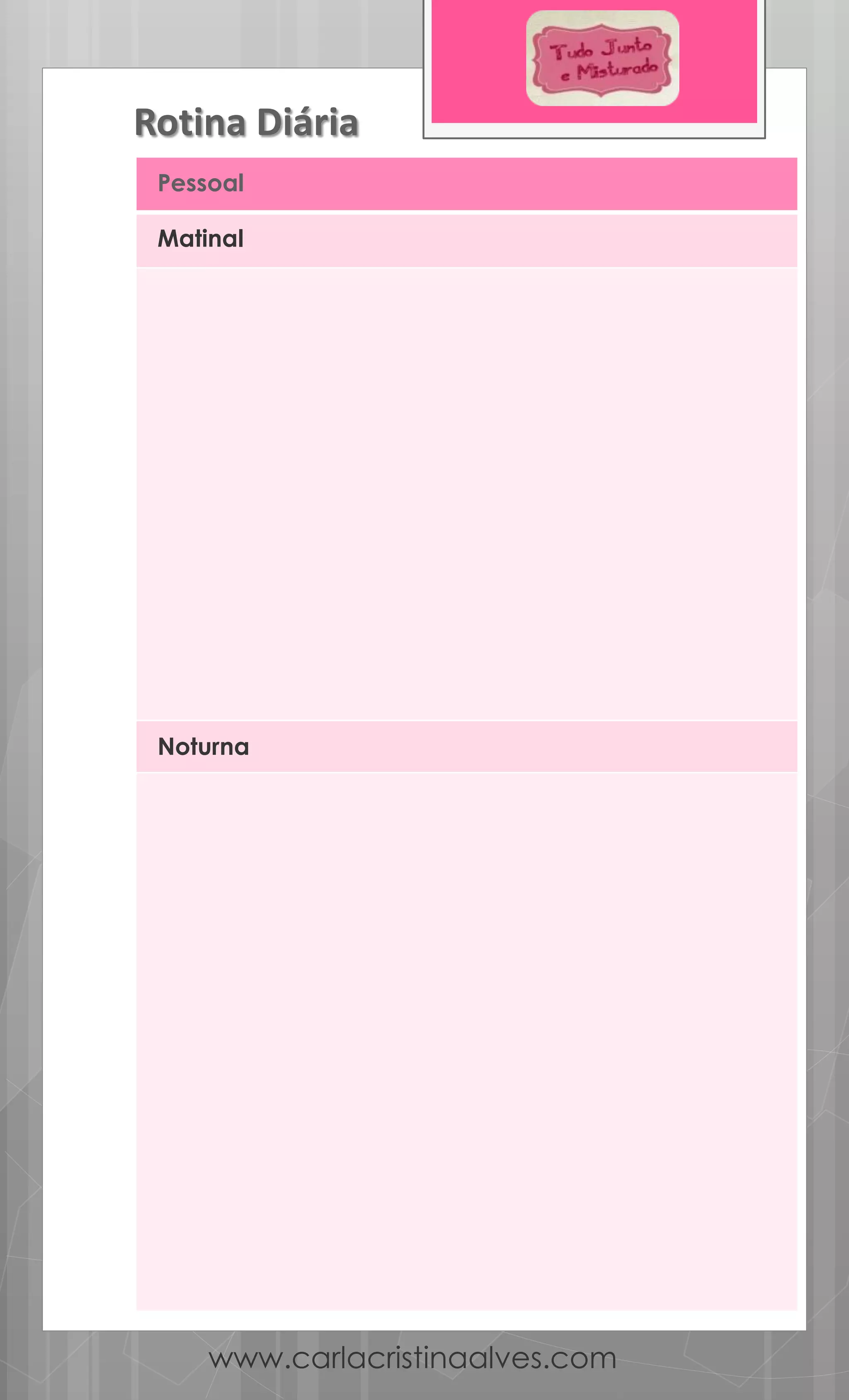 Rotinas Printable para agenda Tilifax | PDF