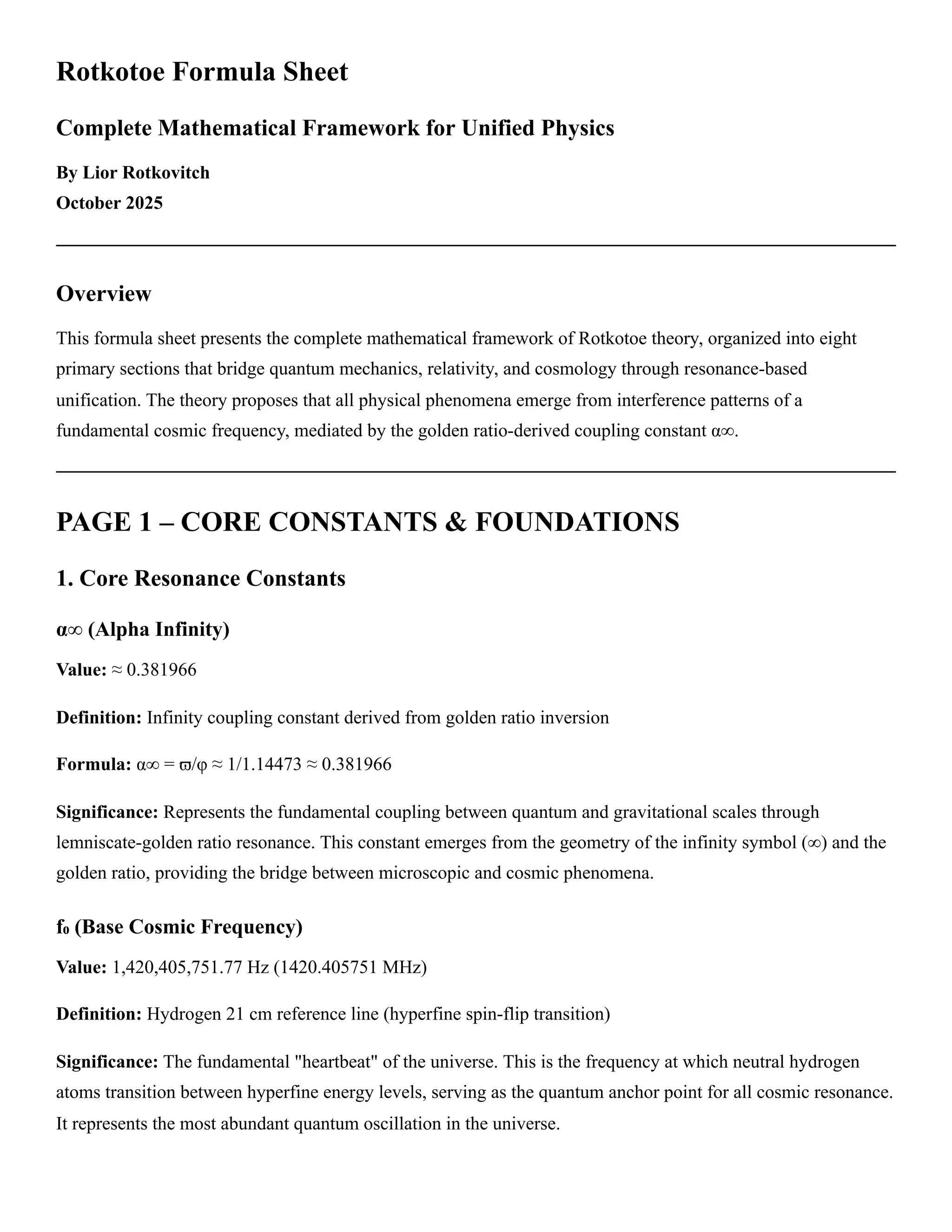 Rotkotoe Formula Sheet Mathematical Framework for Unified Physics.pdf