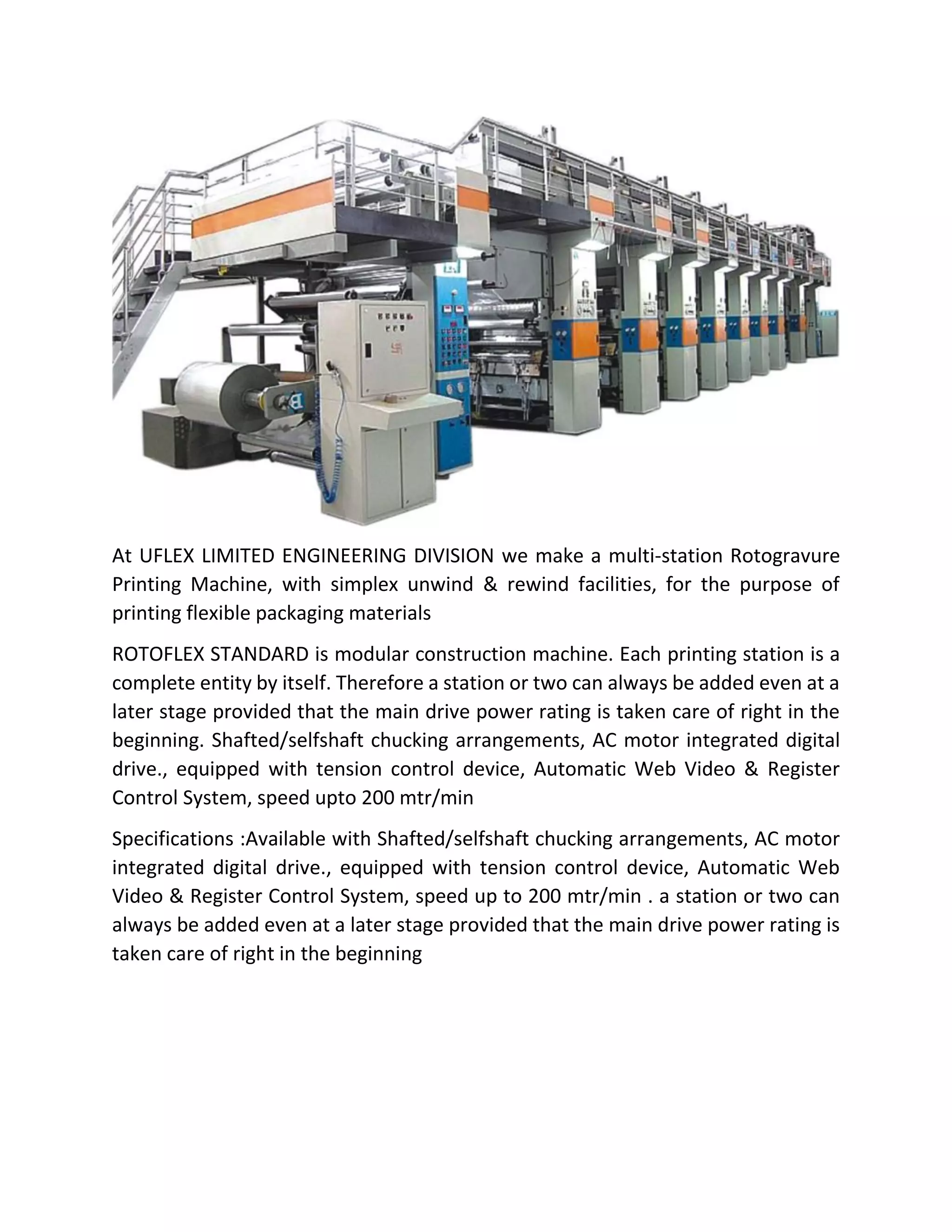 Rotogravure printing machine | PDF