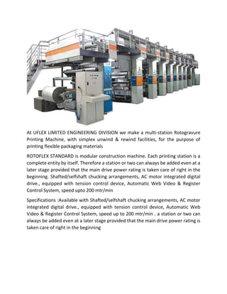 Rotogravure printing machine | PDF