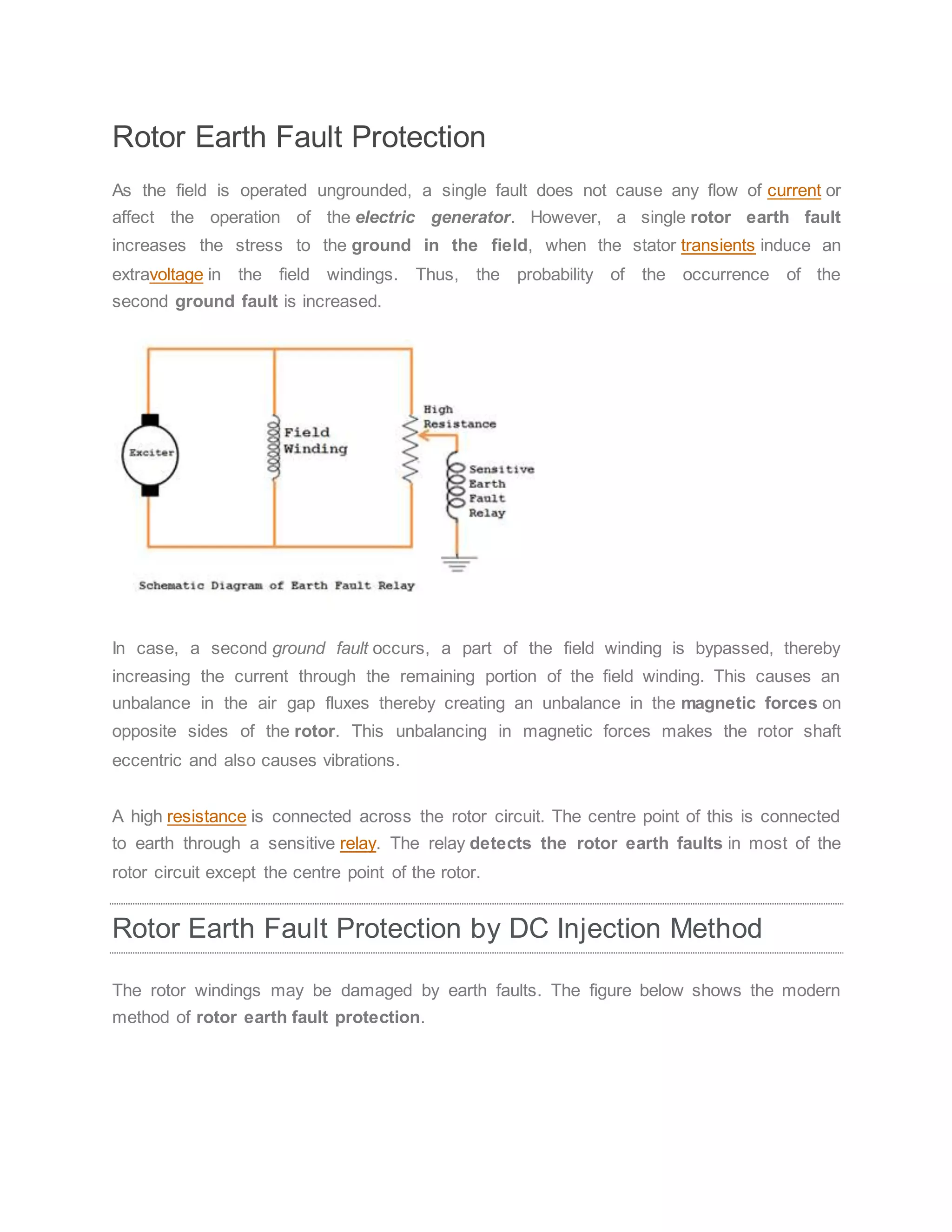 Rotor earth fault protection of electric generator | DOCX