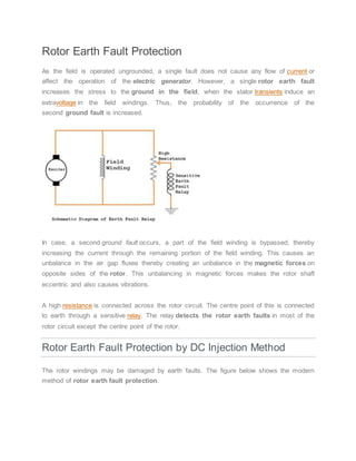 Rotor earth fault protection of electric generator | PPTX