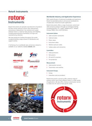 ROTORK SOLDO CONTROL SW LIMIT SWITCH BOX | YTC INDIA | PDF