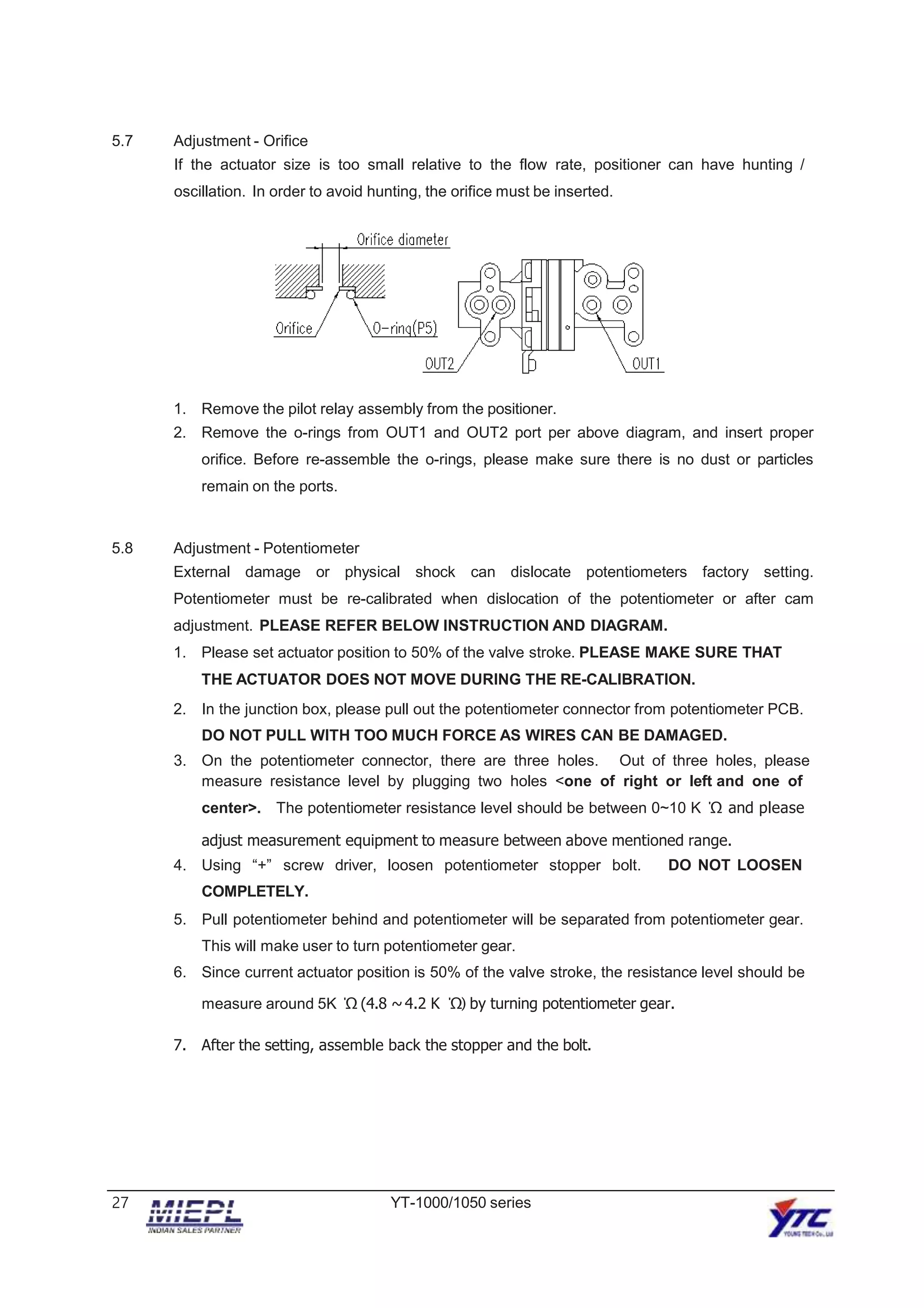 Rotork YTC YT-1000R Electro Pneumatic Positioner Product Manual | YTC ...