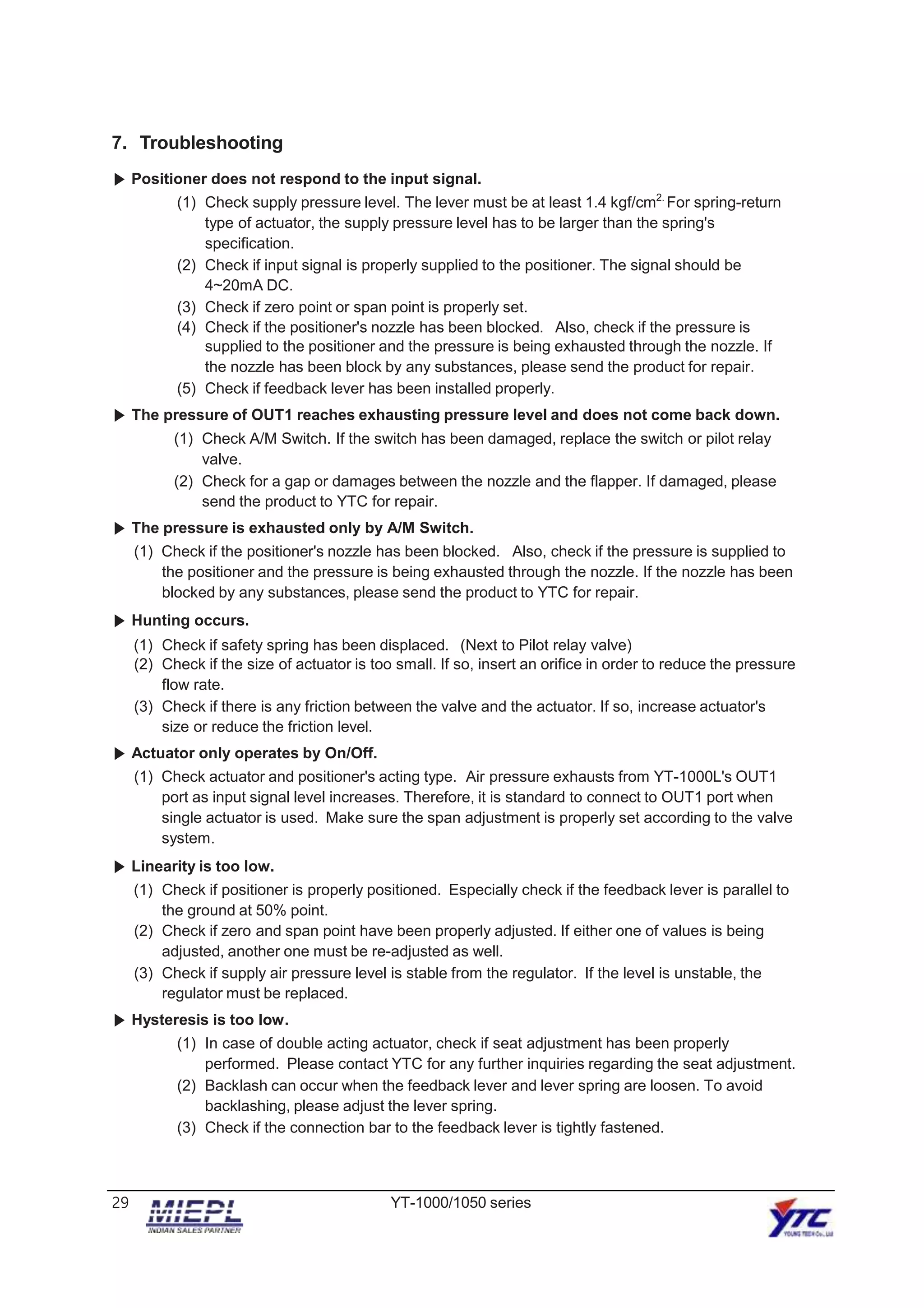 Rotork YTC YT-1000R Electro Pneumatic Positioner Product Manual | YTC ...
