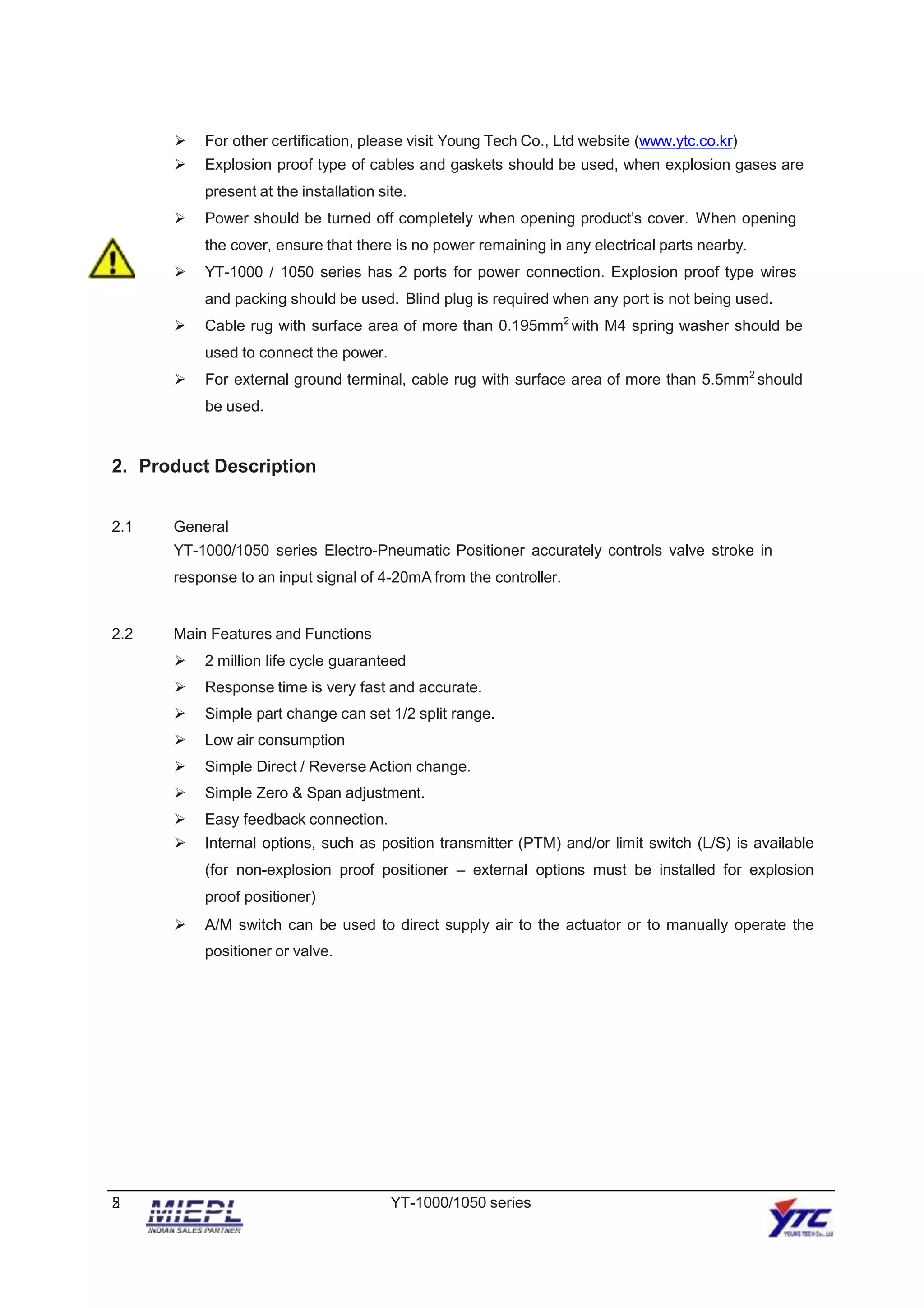 Rotork YTC YT-1000R Electro Pneumatic Positioner Product Manual | YTC ...