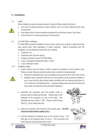 Rotork YTC YT-1000R Electro Pneumetic Positioner Manufacturers | PDF